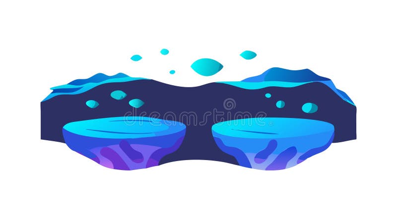 Floating Islands Abstract Landscape Flat Vector Art, Vector Design ...