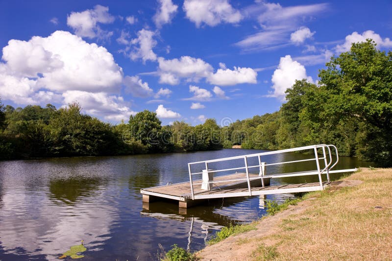Floating jetty stock photo. Image of lake, jetty, clouds - 17194288