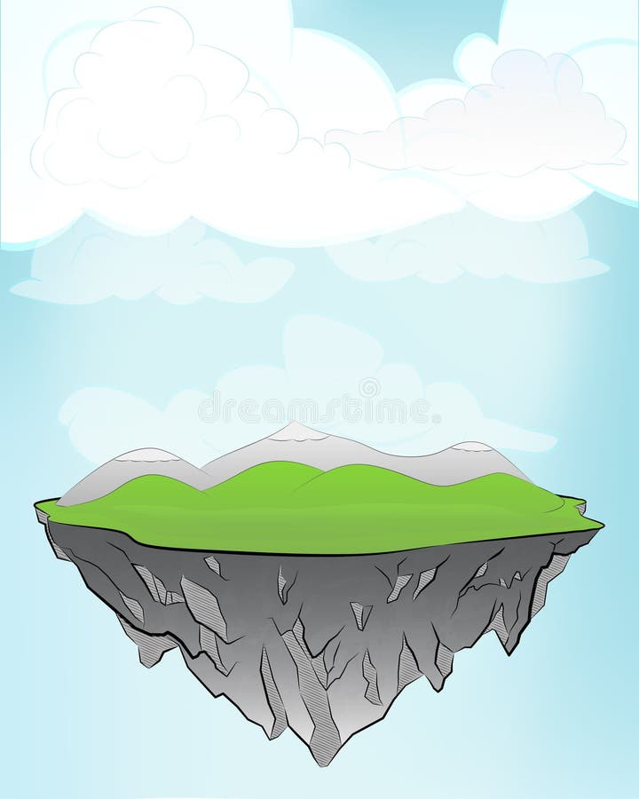 Floating Land As Flying Island Concept in Sky Vector Stock Vector ...