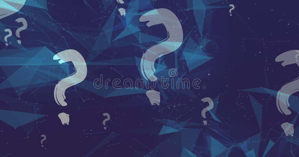 Floating Large Beige Brushstroke Question Mark in Virtual Space, with ...