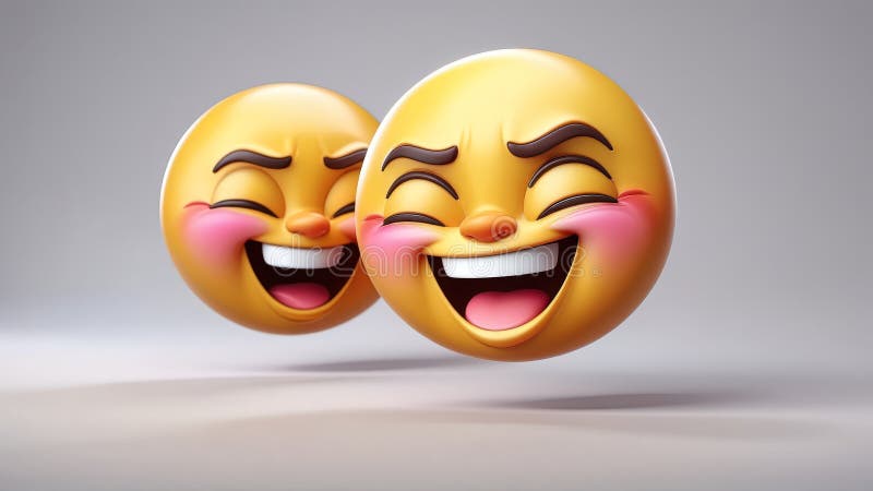 Floating Laughing Emoji Faces with Vibrant Expressions and Joyful Vibes ...