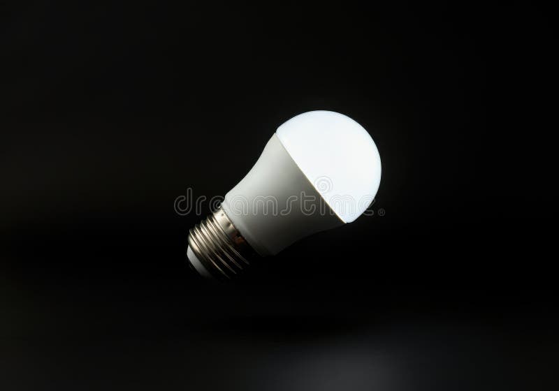 A Floating LED Light Bulb with a Cool White Glow, Perfectly Horizontal ...
