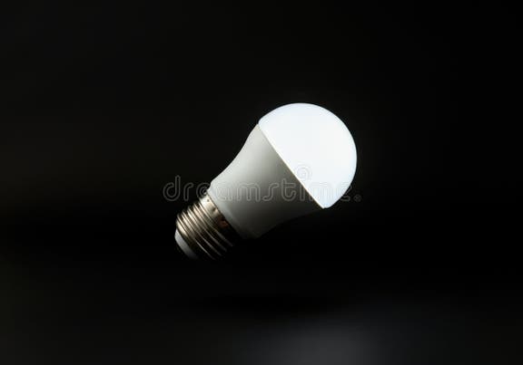 A Floating LED Light Bulb with a Cool White Glow, Perfectly Horizontal ...