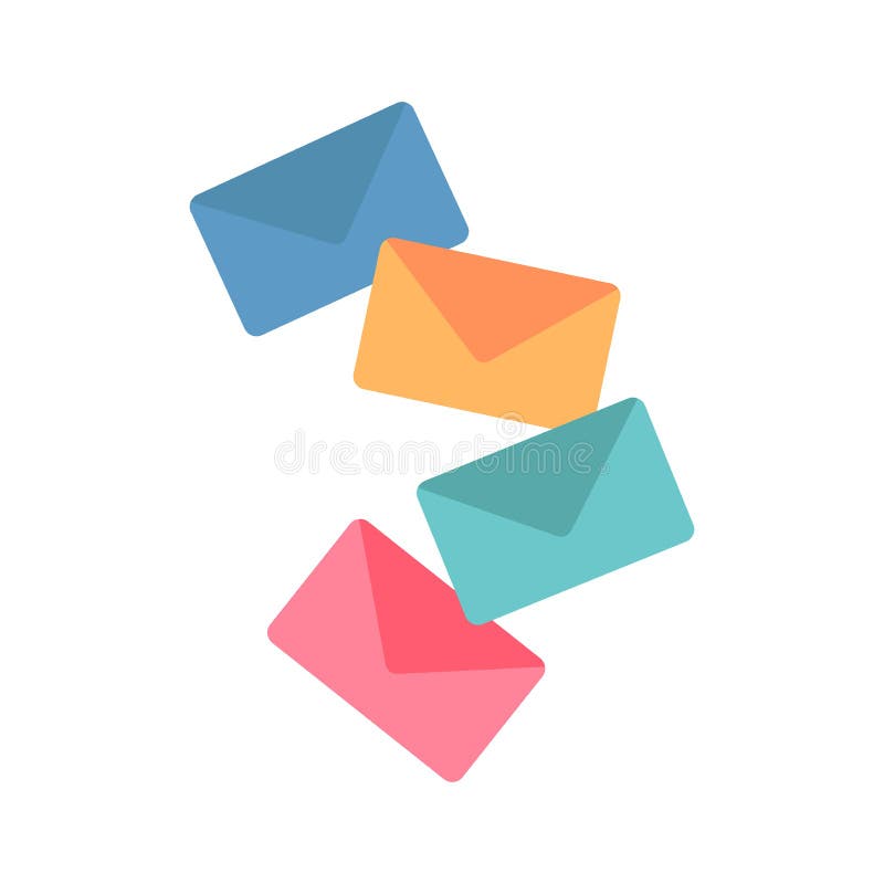 Floating Letter Icon Set. Flat Vector Illustration Stock Vector ...