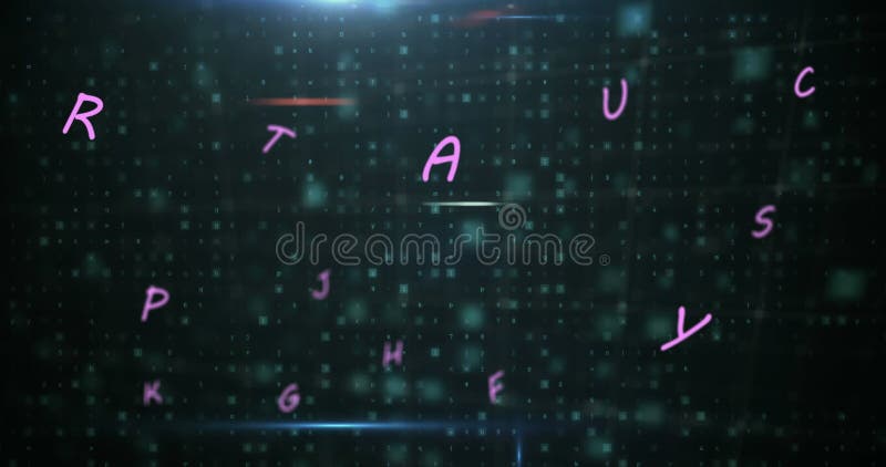 Floating Letters Form an Abstract Concept on a Digital Background Stock ...