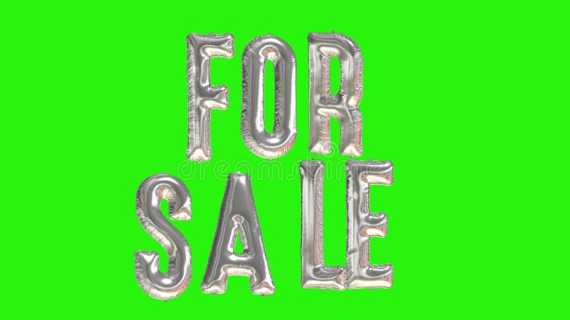 Floating Letters for SALE from Silver Foil Balloon on Green Screen ...