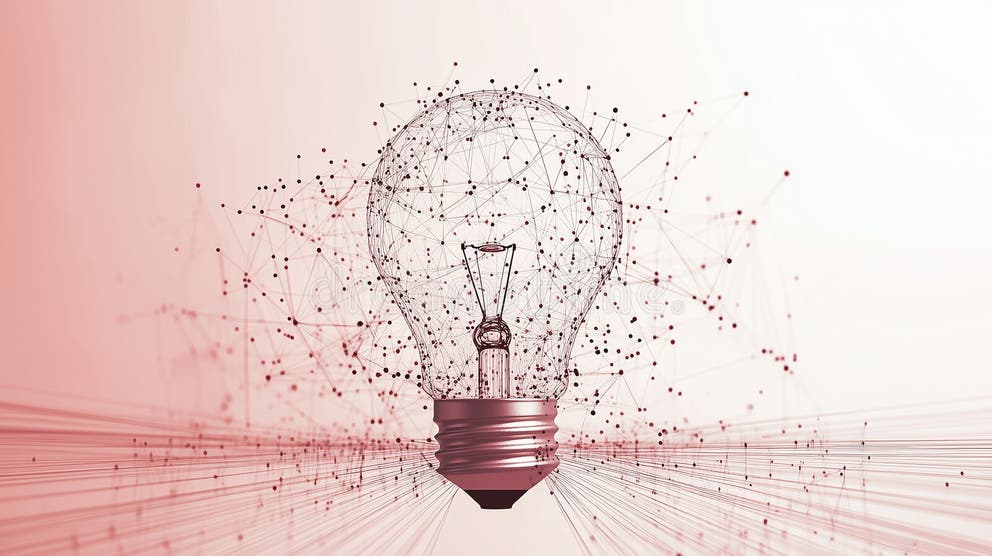 Abstract Digital Lightbulb Network Stock Illustration - Illustration of ...