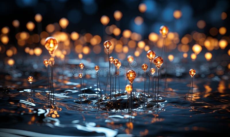 Floating Lights Cluster in Water Stock Image - Image of floating ...