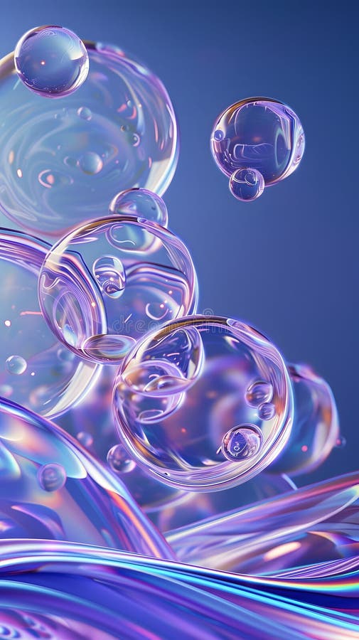 Abstract Liquid Bubbles Background with Surreal Neon Colors Stock Photo ...