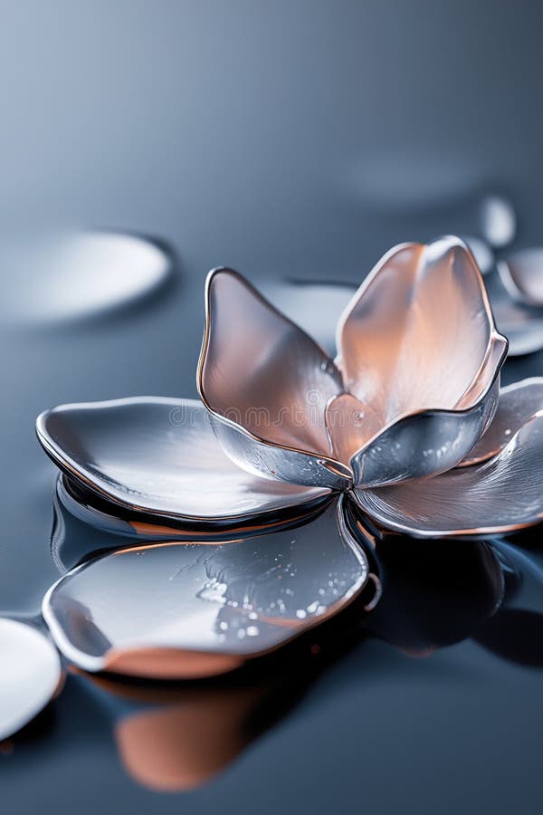 Floating Liquid Chrome Petals Create a Surreal Effect Over a Black ...