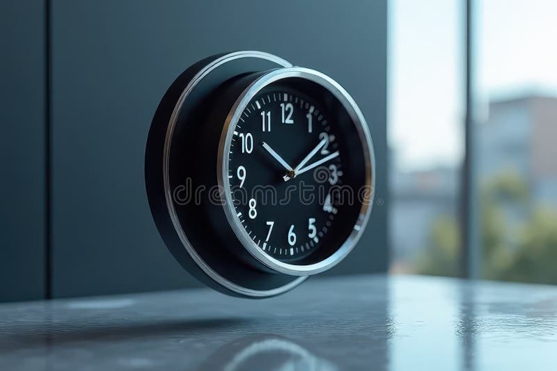 Floating Magnetic Clock Design Stock Illustration - Illustration of ...