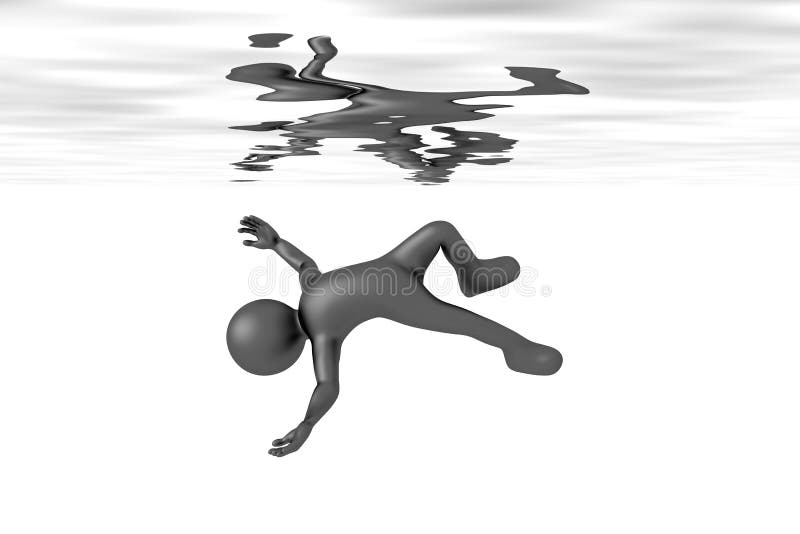 Floating man in the water stock illustration. Illustration of swim ...