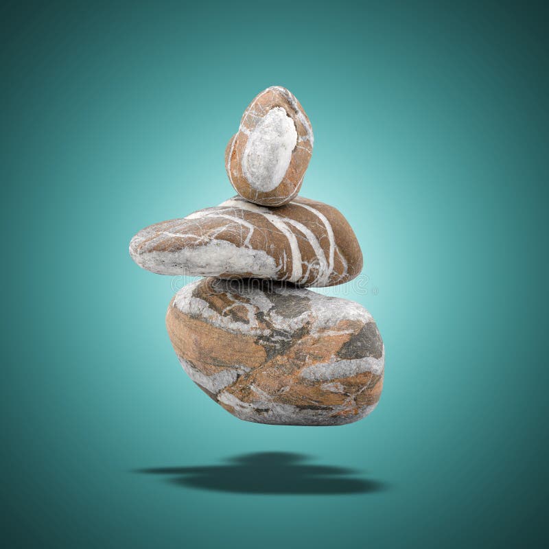 Floating Marble Stones in Balance on Colored Gradient Stock Photo ...