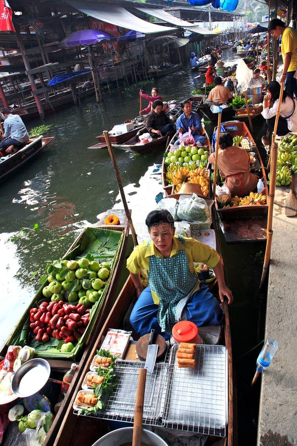 Floating Market, Thailand editorial stock image. Image of selling ...