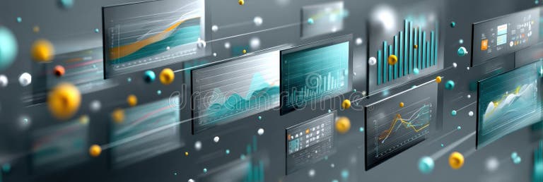 Floating Marketing Dashboard Illustrates Real-Time Analytics and ...