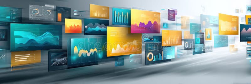 Floating Marketing Dashboard Showcases Analytics Trends Dynamic Digital ...