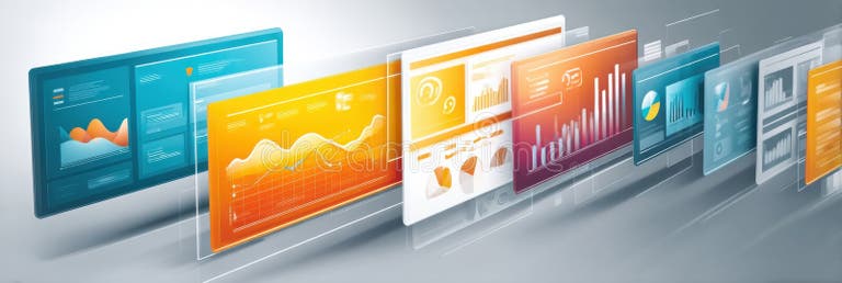 Floating Marketing Dashboard Showcasing Analytics and Data ...