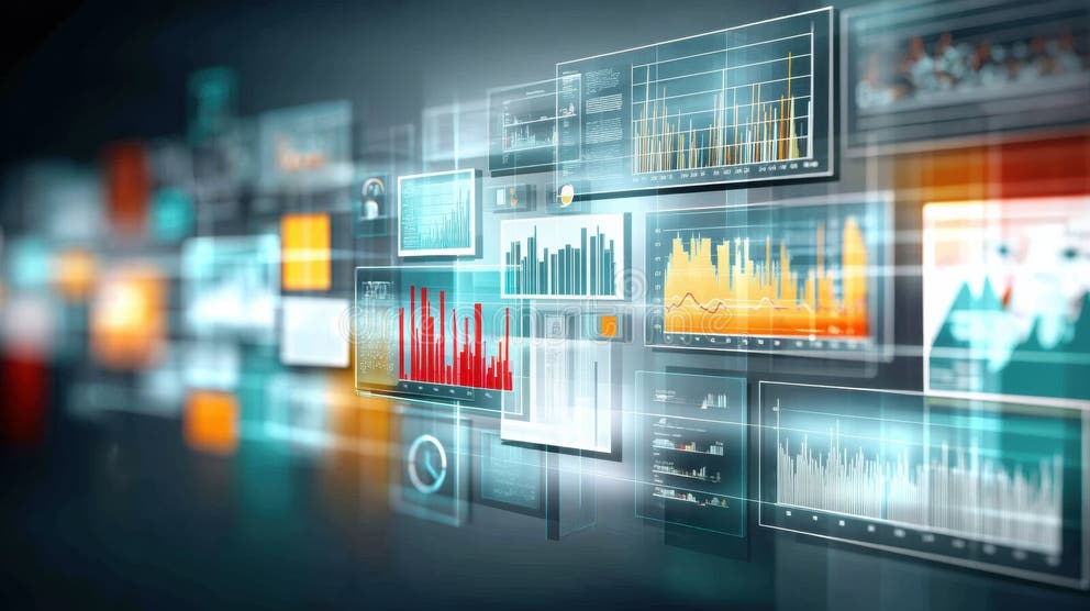 Floating Marketing Dashboard Showcasing Data Analytics in a Modern ...