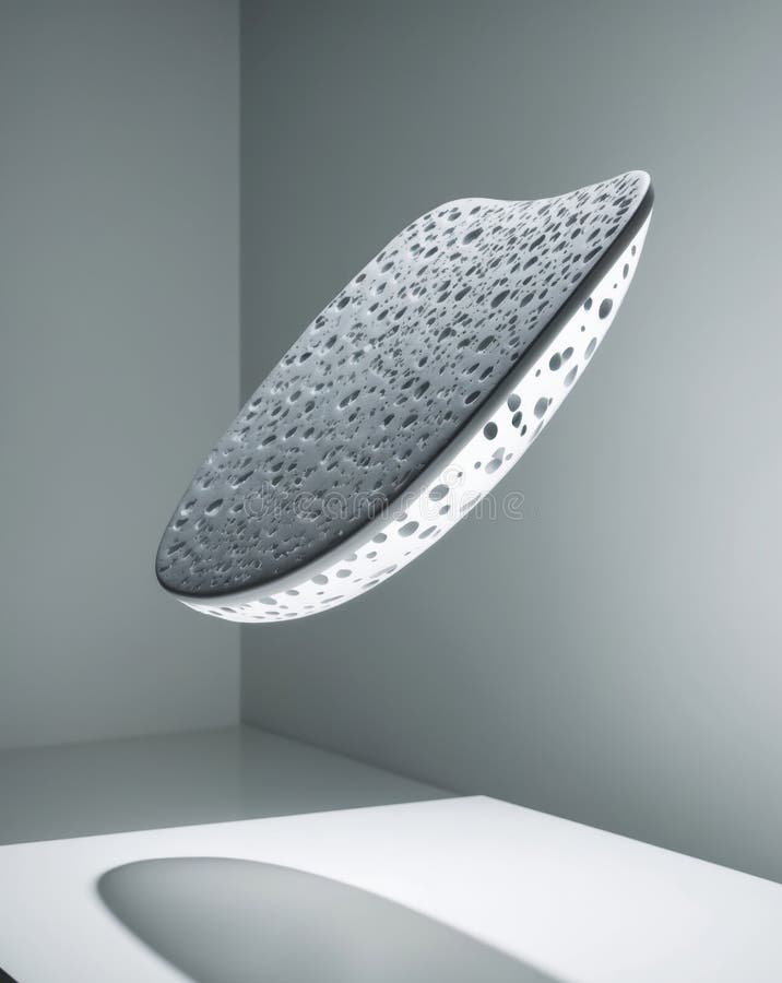 A Floating Material with a Cluster of Holes Visible in Its Side. Stock ...