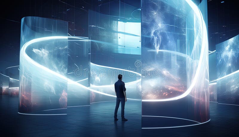 Floating Media Screens that Project Images, a Combination of ...