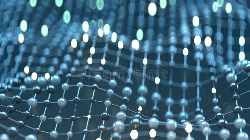 Floating Mesh of Network Abstract 3D Render Illustration Stock ...