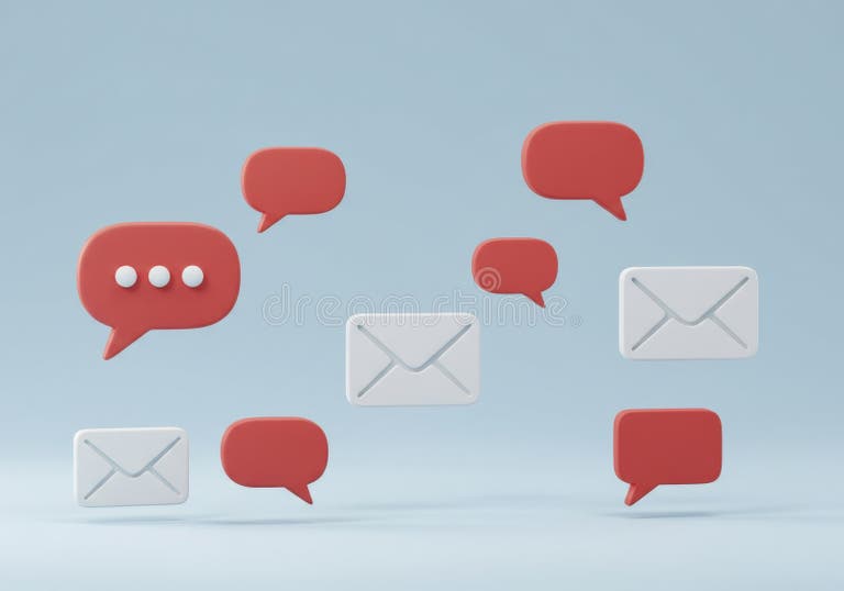 Floating Message Bubbles and Envelopes Communication Concept Stock ...