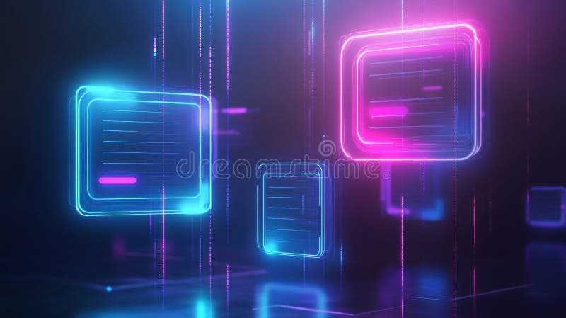 Floating Message Bubbles and Glowing Notifications Create a Vibrant ...