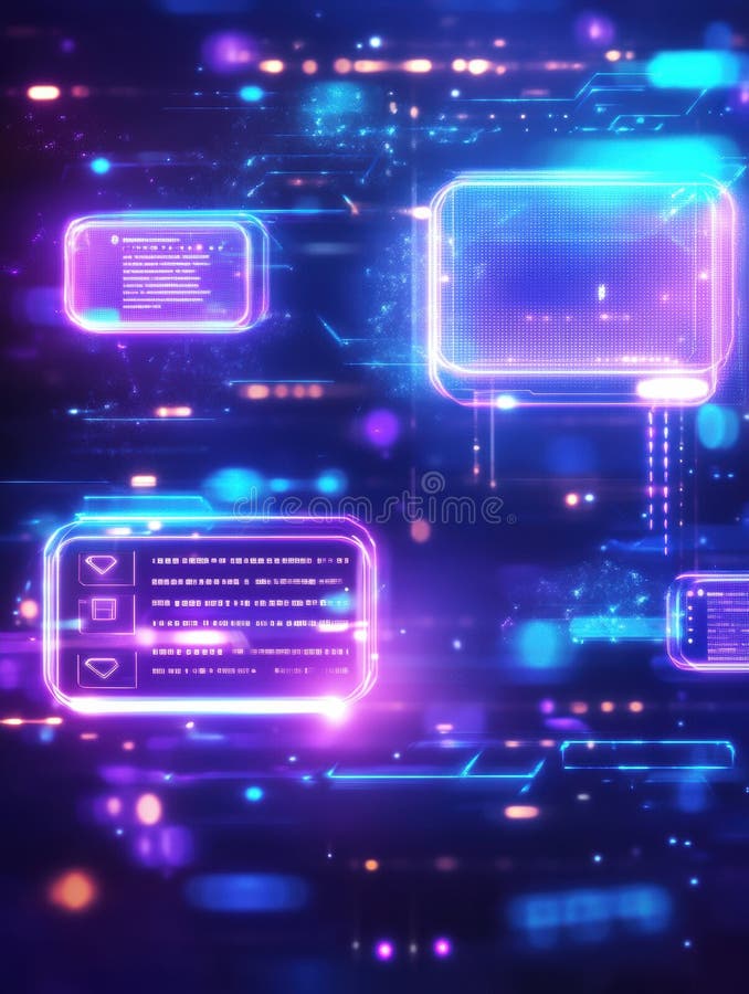 Floating Message Bubbles and Glowing Notifications Illuminate a Social ...