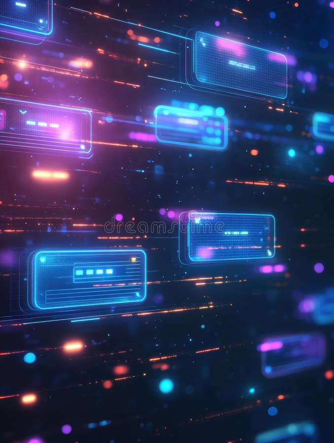 Floating Message Bubbles Illuminate a Social Media Chat Interface with ...