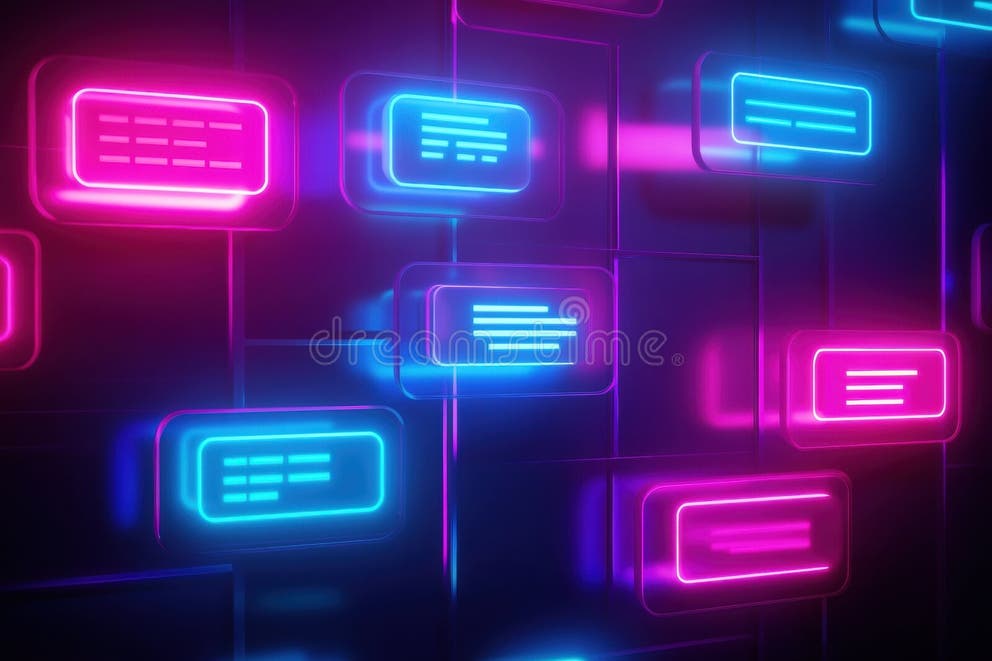 Floating Message Bubbles Illuminate a Virtual Social Media Chat ...