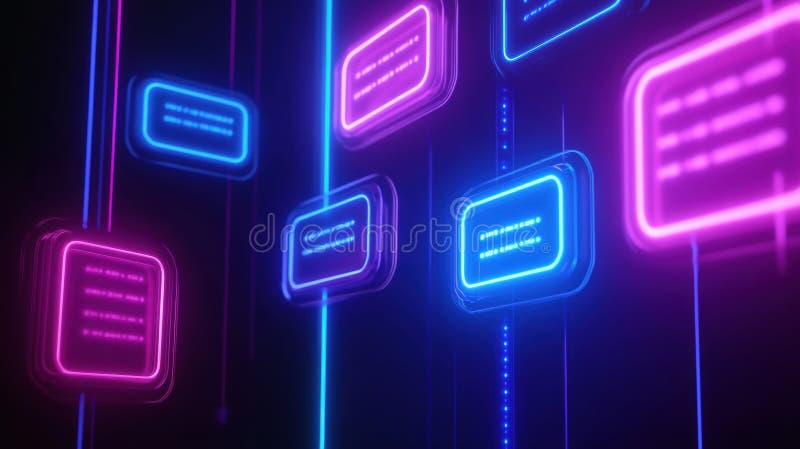 Floating Message Bubbles in Vibrant Colors Creating a Digital Chat ...