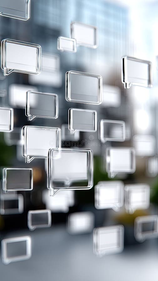 Floating Message Bubbles in Vibrant Colors Symbolize Online ...