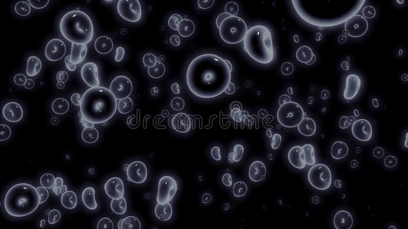 Floating Metal Bubbles in a Shape of Bagel on a Black Background ...