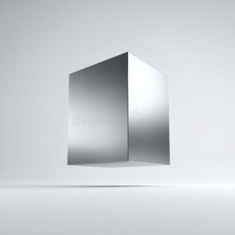 Floating Metal Cube stock illustration. Illustration of lighting ...