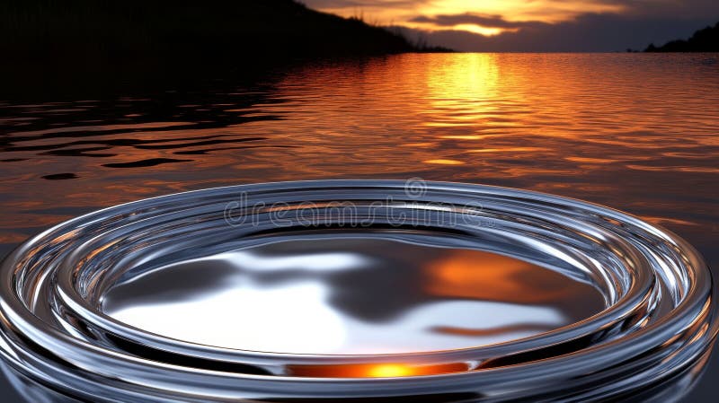 A Floating Metal Disc with a Glowing Centerpiece for Modern Home ...