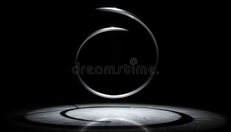 Floating Metal Sculpture in Dark Room: a Study in Light and Shadow ...