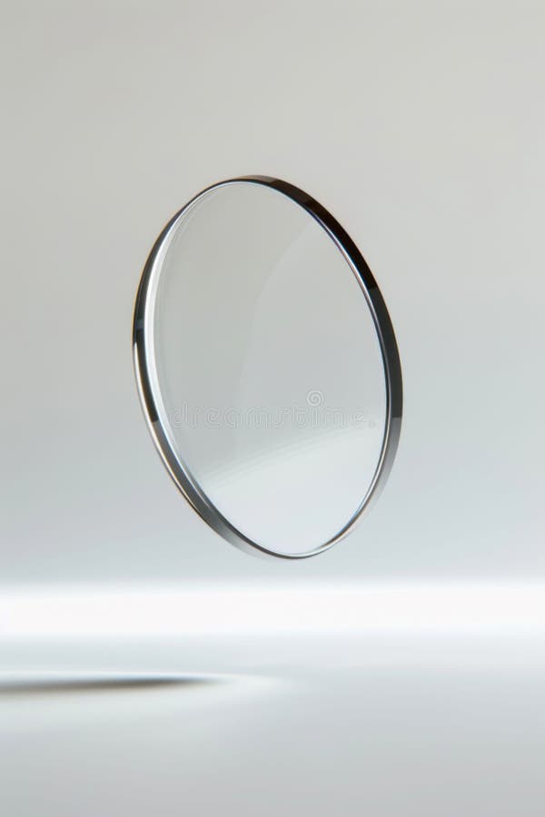 Floating Metallic Circle on Light Background. Generative Ai Stock ...