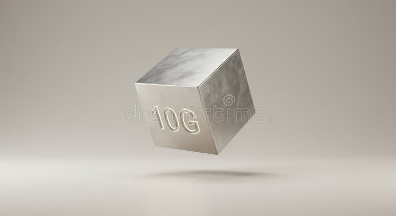 Floating Metallic Cubes Over Serene Ocean Under Clear Blue Sky Stock ...