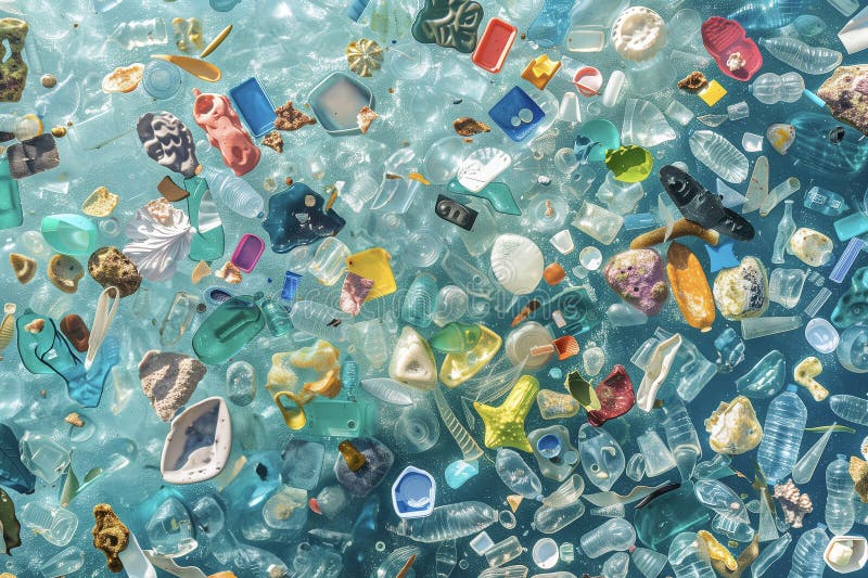 Floating Microplastic Debris in Ocean Water Stock Image - Image of ...