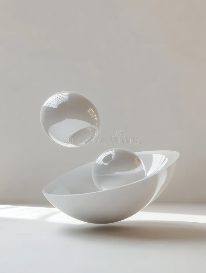 Floating Minimalist 3D Shapes with Elegant Reflections and Soft Shadows ...
