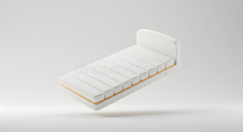 Floating Minimalist White Bed: a Modern Design Concept Stock ...