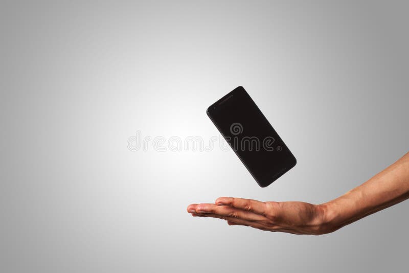 Floating Mobile Phone Isolated Stock Photo - Image of mobile, cellphone ...