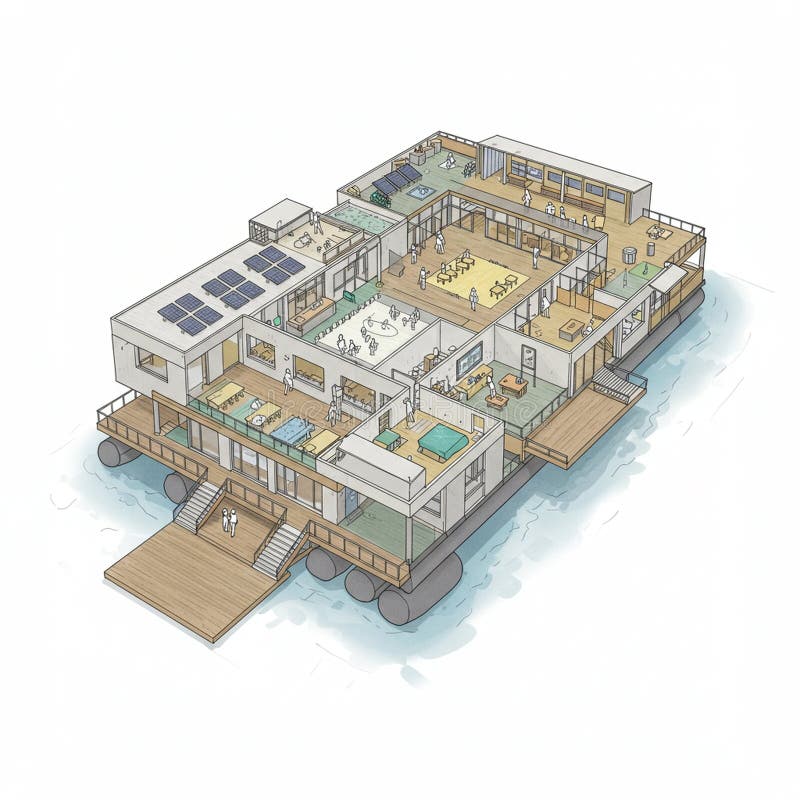 Modular Floating Building Stock Illustrations – 135 Modular Floating ...