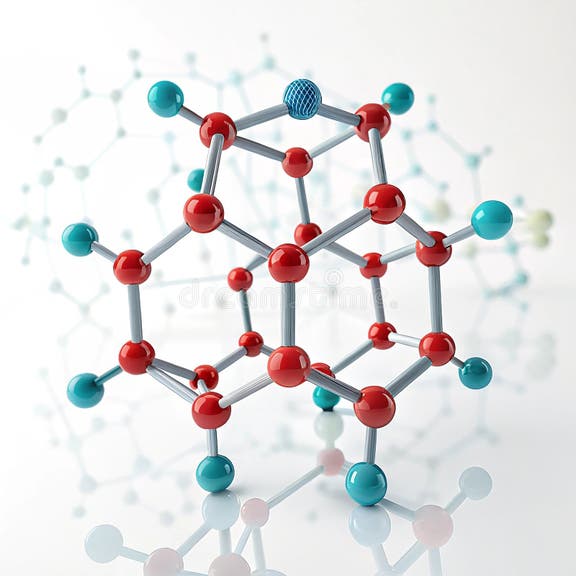 Floating Molecular Structure in Augmented Reality Stock Illustration ...