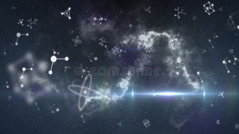 Floating Molecules and Atomic Symbols in Cosmic Space, Creating ...