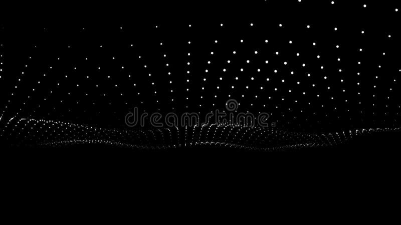 Floating Movement with White Round Dots on a Black Background Stock ...