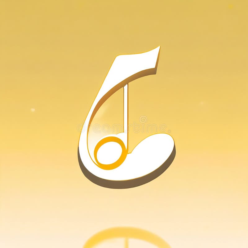 Floating Music Note Illustration on Gold Gradient Background Stock ...