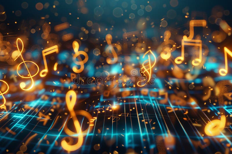 Floating Music Notes in the Air Stock Photo - Image of harmony, motion ...