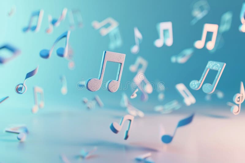 Floating Music Notes stock illustration. Illustration of song - 331960204