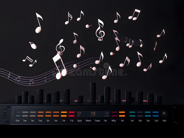 Floating Music Notes and Digital Sound Equalizer for Modern Song ...